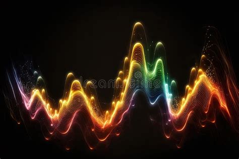 Abstract Background With Music Wave Design In Neon Colors Sound Wave