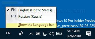 Enable Language Bar In Windows Classic Language Icon