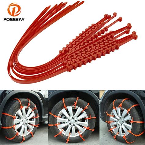 자동차 겨울용 타이어 휠 체인 미끄럼 방지 스노우 타이어 야외용 비상 벨트 휠 케이블 미끄럼 방지 타이어 액세서리 10