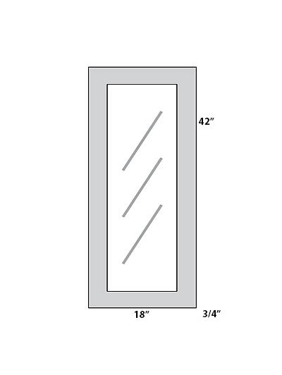 Double Shaker White 18x42 Glass Door