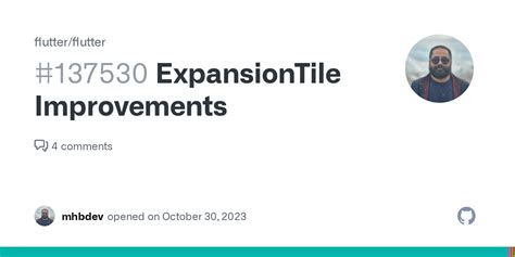 Expansiontile Improvements · Issue 137530 · Flutterflutter · Github