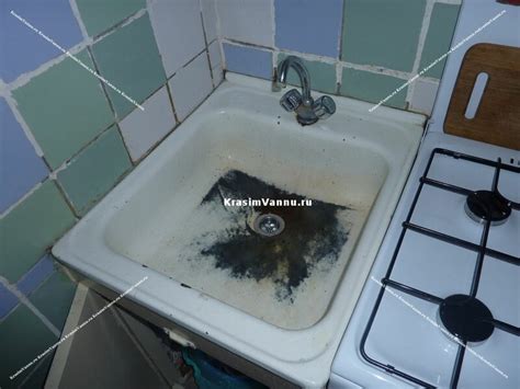 Реставрация кухонной раковины и умывальников жидким акрилом