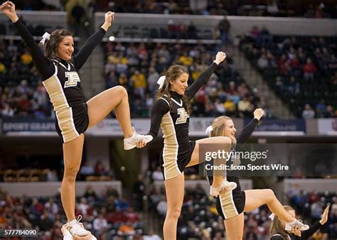Purdue Boilermakers Cheerleaders During The Game Between The Purdue
