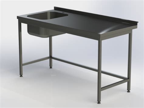 Стол из пищевой нержавейки, стол кухонный производственный, стол мойка ...