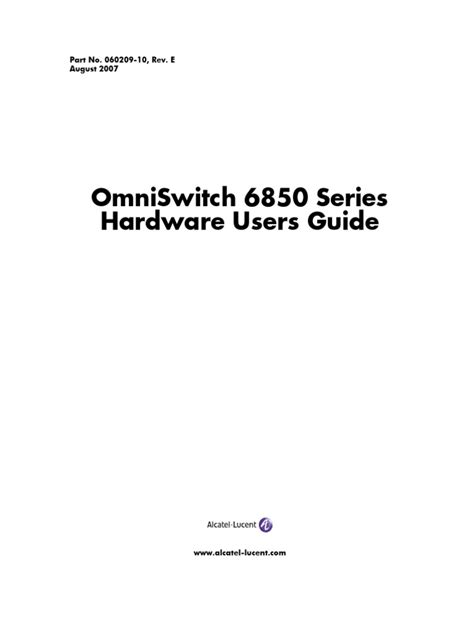 Omniswitch6850hardwareusersguider6 26454042 Download Free Pdf