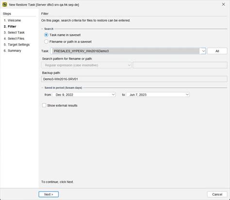 5 1 0 Hyper V Restore Sepsesam