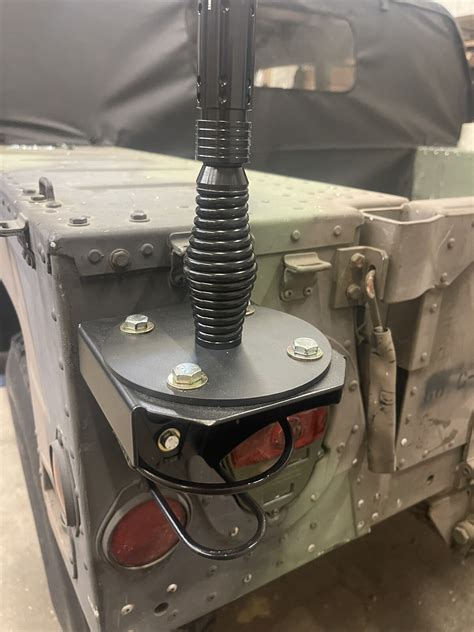 New Twin Military Antenna Base And Mounting Bracket Kit Not Oem Fits