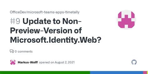 Update To Non Preview Version Of Microsoftidentityweb · Issue 9 · Officedevmicrosoft Teams