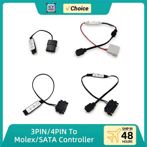 Argb Manual Controller 5v3pin To Molex Power Supply Sata Converter Adjust Light Interface