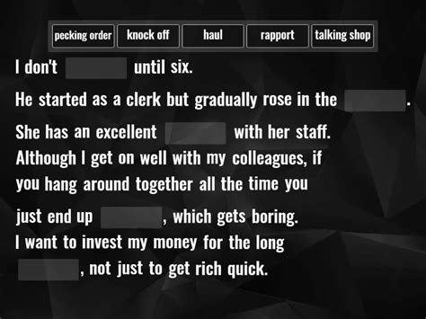 Cae Complete C1 Job Vocabulary Fill In The Gaps Completa La Oración