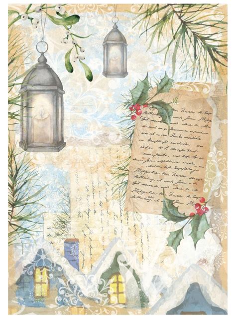 Large Decoupage Paper Christmas Collection Handwrite 6 Size