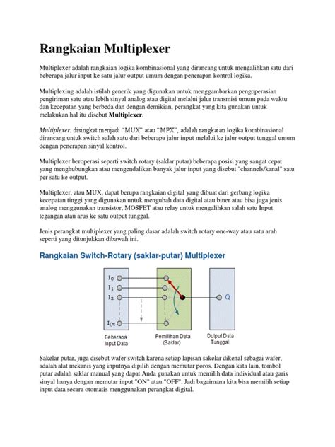 Rangkaian Multiplexer Pdf Metode And Bahan Ajar Teknologi And Rekayasa