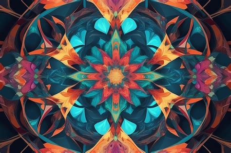Premium Ai Image 3d Abstract Geometrical Kaleidoscope Transformation Fractal Distortion Of