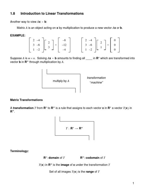 Introduction To Linear Transformations Pdf Matrix Mathematics