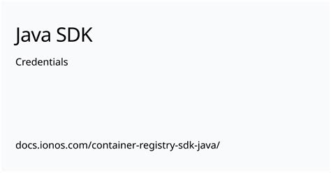 Credentials Java Sdk