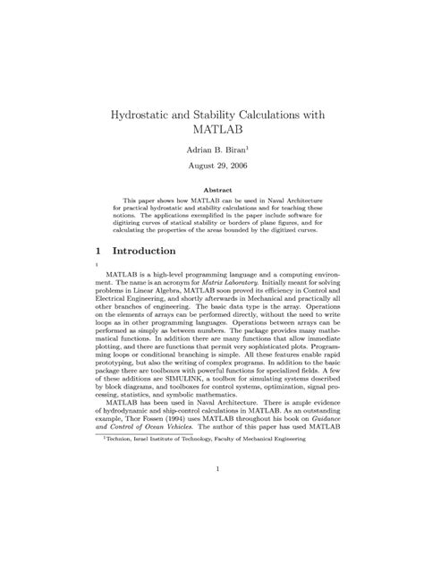 Fillable Online Hydrostatic And Stability Calculations With Fax Email Print PdfFiller