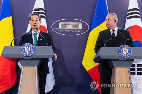 한ㆍ루마니아 총리 회담 결과 설명하는 한덕수 국무총리 연합뉴스