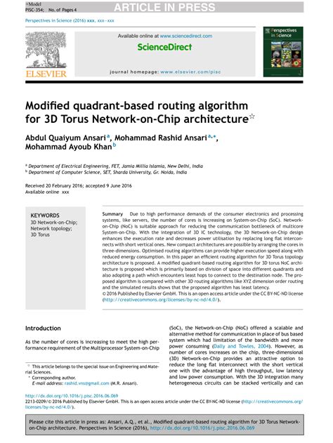 Pdf Modified Quadrant Based Routing Algorithm For 3d Torus Network On