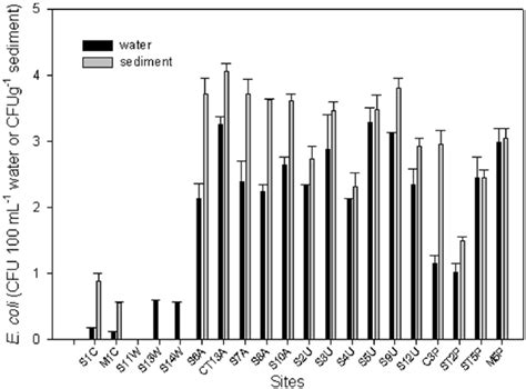 The Abundance Of E Coli Isolates In Sediment And Surface Water Samples Download Scientific
