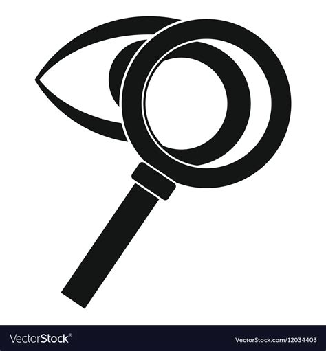 Magnifying Glass With Eye Icon Simple Style Vector Image