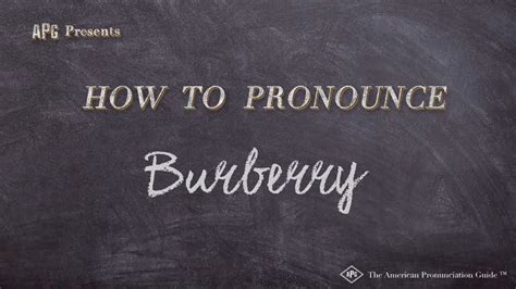 How To Pronounce Burberry Real Life Examples Youtube