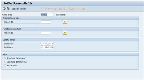 PPMS SAP Tcode Display Matrix Organization