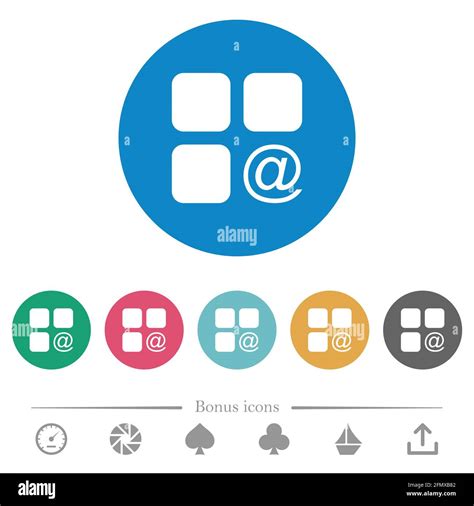 component sending email flat white icons on round color backgrounds 6 bonus icons included