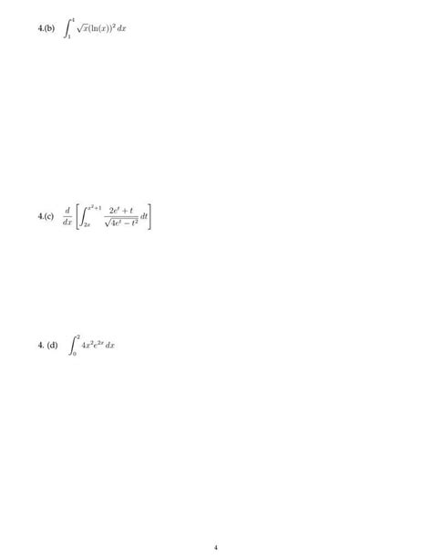 Solved 4 [8 Pts] Evaluate The Following Integrals Showing