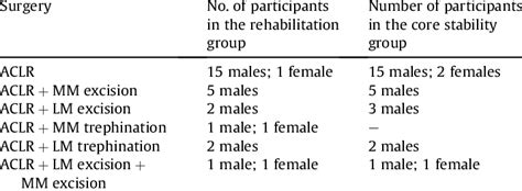 Allocation Of The Participants To Each Group Based On The Sex And