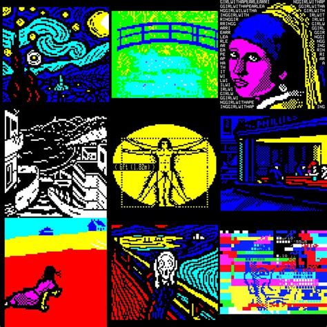 Mist0424 Teletext Mosaic Complex Computer Motherboard Layout Pixel