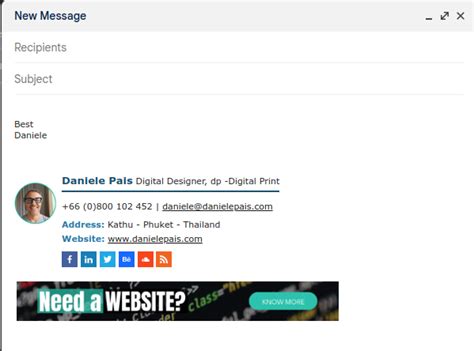 Easy Free Professional Email Signature Phuket Web Design