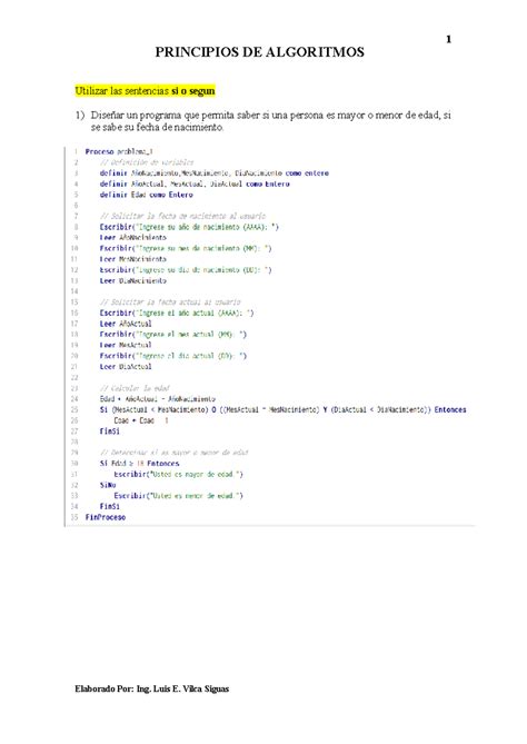 Ejercicios Propuestos Condicionales Principios De Algoritmos Utilizar Las Sentencias Si O