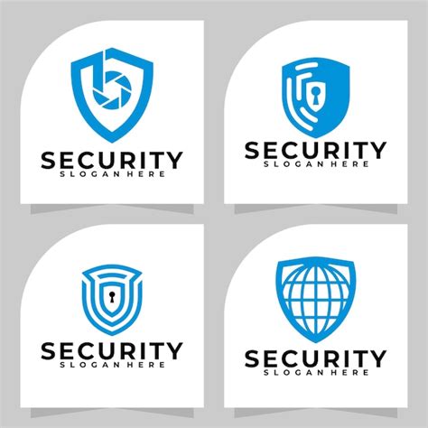 보안 로고 벡터 디자인 서식 파일 집합 프리미엄 벡터