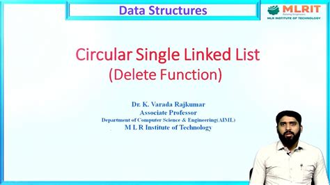 Lec 24data Structures Deletion In Circular Single Linked List By Drk