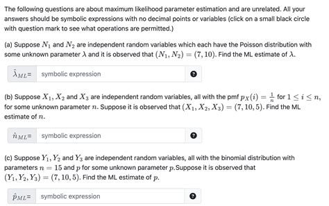 Solved The Following Questions Are About Maximum Likelihood