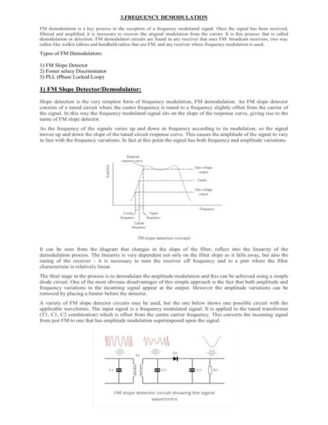 Fm Demodulation Techniques Slope Foster Seeley Pll