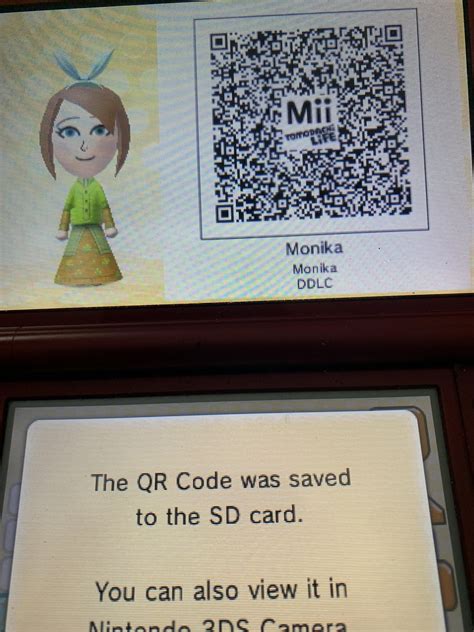 So Remember Those Ddlc Miis I Made Well Someone Asked For The Qr Codes