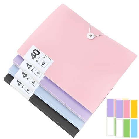 160 Pockets 4 Pack A4 Display Folders A4 Display Book Folder With