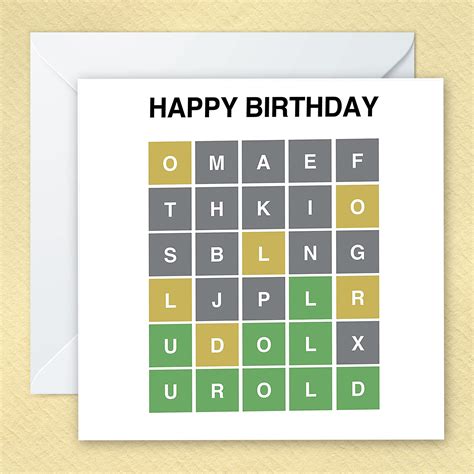 Premium Cardstock Cards Wordle Birthday Card Funny Wordle Themed