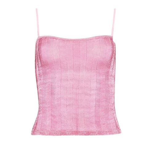 Danielle Guizio Tops Danielle Guizio Slinky Rib Knit Tank In