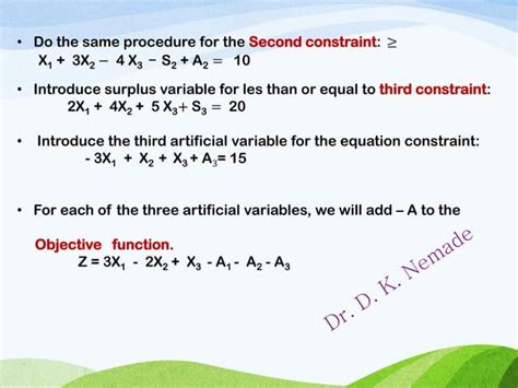 Simplex Method Slack Surplus Artificial Variable PPT