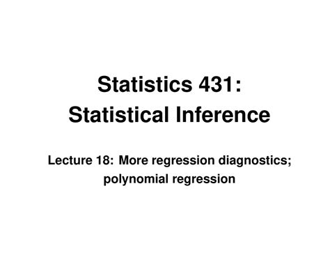 More Regression Diagnostics Docsity