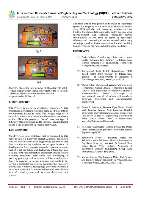 Irjet Automatic Metro Train Using Rfid Pdf Rail Travel Travel Type