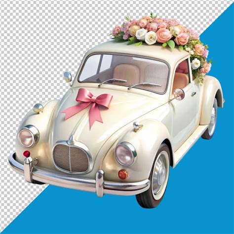 свадебная машина на прозрачном фоне Премиум Ai сгенерированный Psd