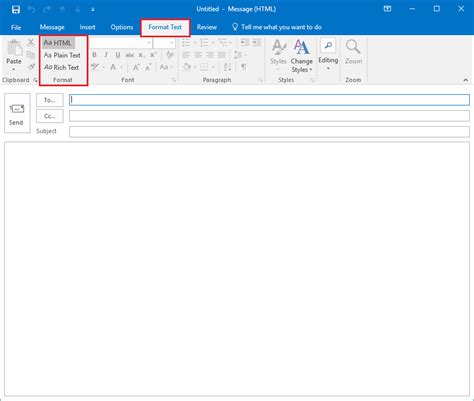 Send Emails In Html Or Plain Text In Outlook 2016 For Windows Information Services Division