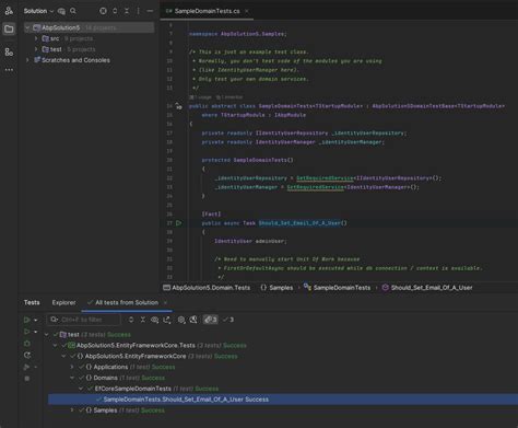 Domain Test Methods Not Appear In Test Explorer 8748 Support Abpio
