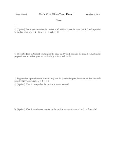 Test 1 Practice Pdf Plane Geometry Maxima And Minima
