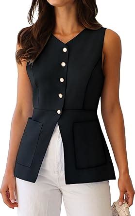 Bnoouil Summer Blazer Suit Vest For Women Business Casual Sleeveless