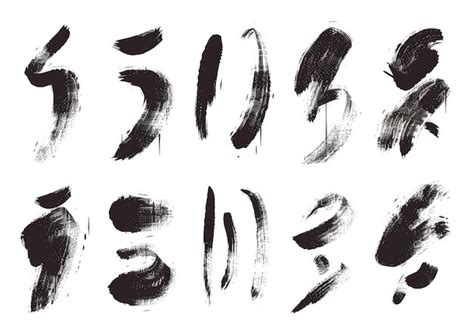 Premium Photo Modern Collection Of Black Paint Brush Strokes With