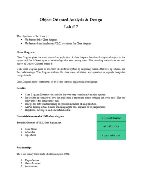 Ooad Lab 7 Pdf Class Computer Programming Inheritance Object Oriented Programming